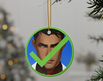 Santa Jayce Arcane Decorative Ceramic Ornaments, Double-sided, Holiday ...