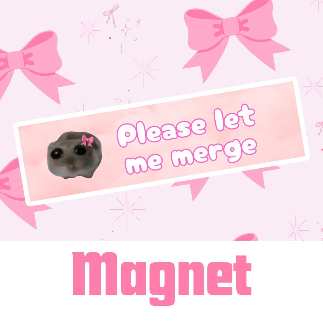 Please Let Me Merge Car Magnet: Crying Hamster Meme, Gen Z Humor - Etsy