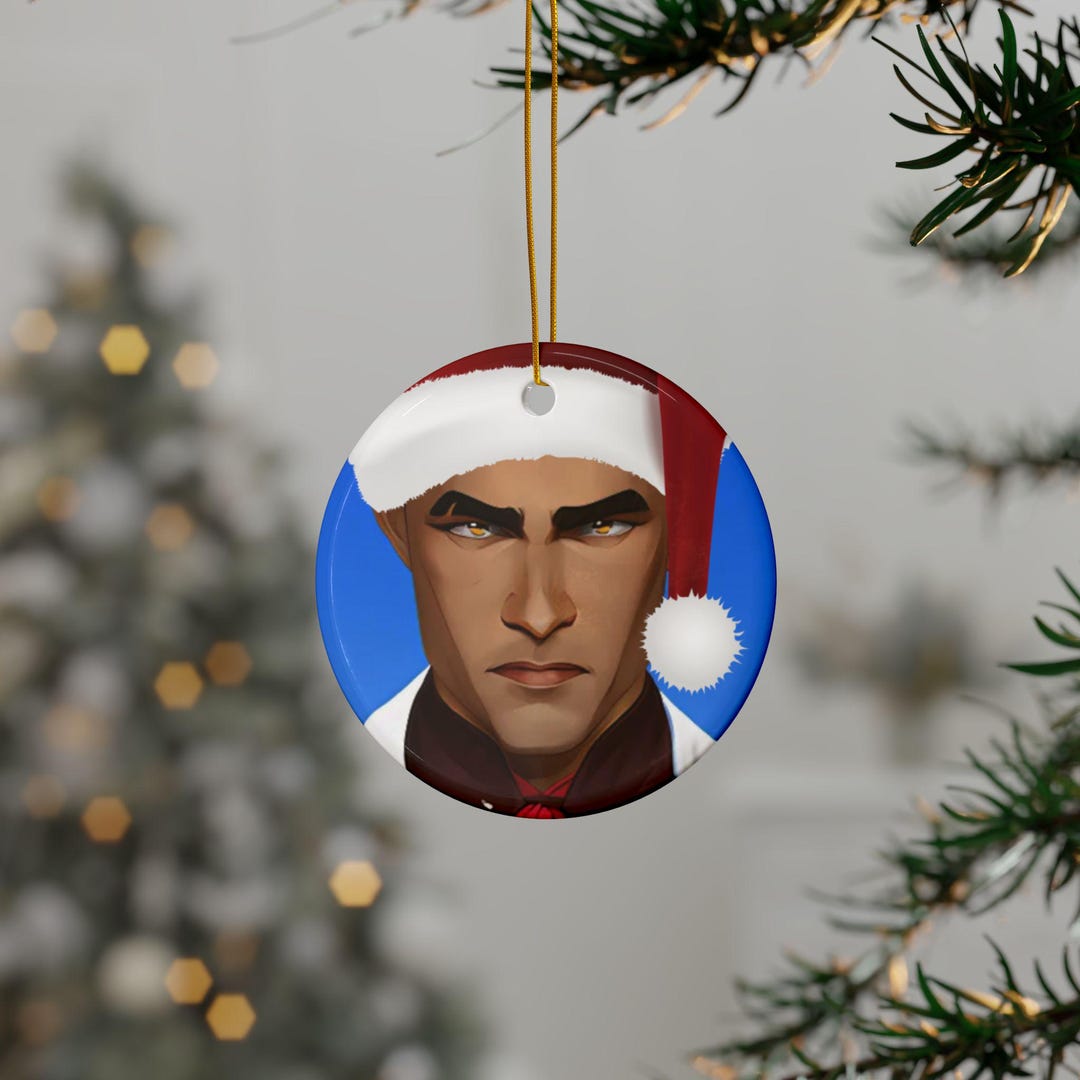 Santa Jayce Arcane Decorative Ceramic Ornaments, Double-sided, Holiday ...