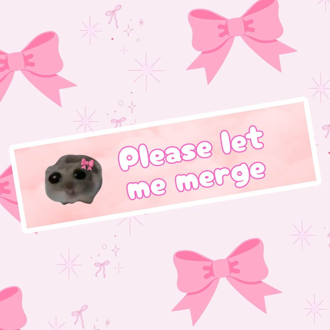 Please Let Me Merge Crying Hamster Bumper Stickers, Meme, Gen Z Humor ...