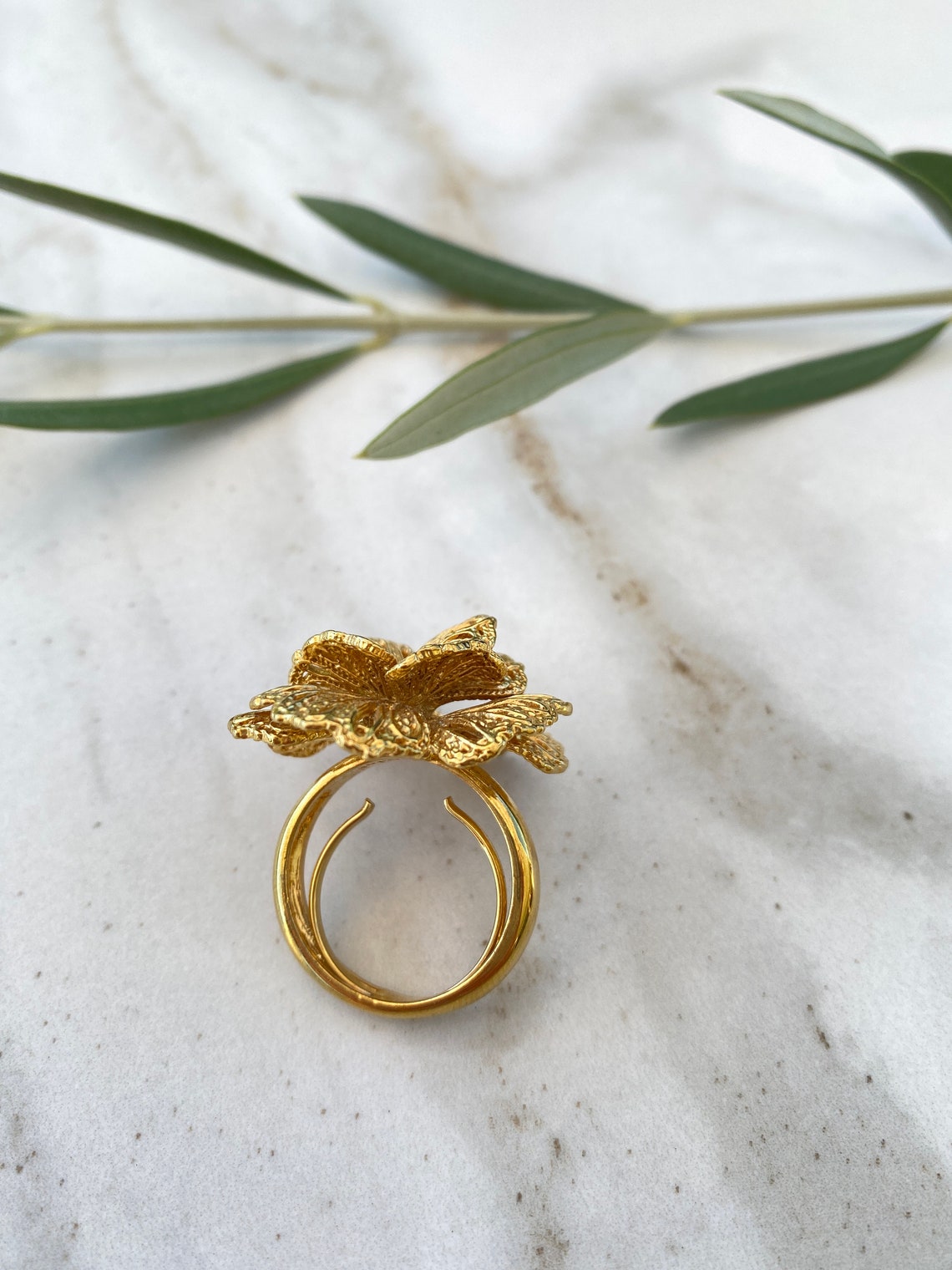 Gold Rose Ring - Etsy