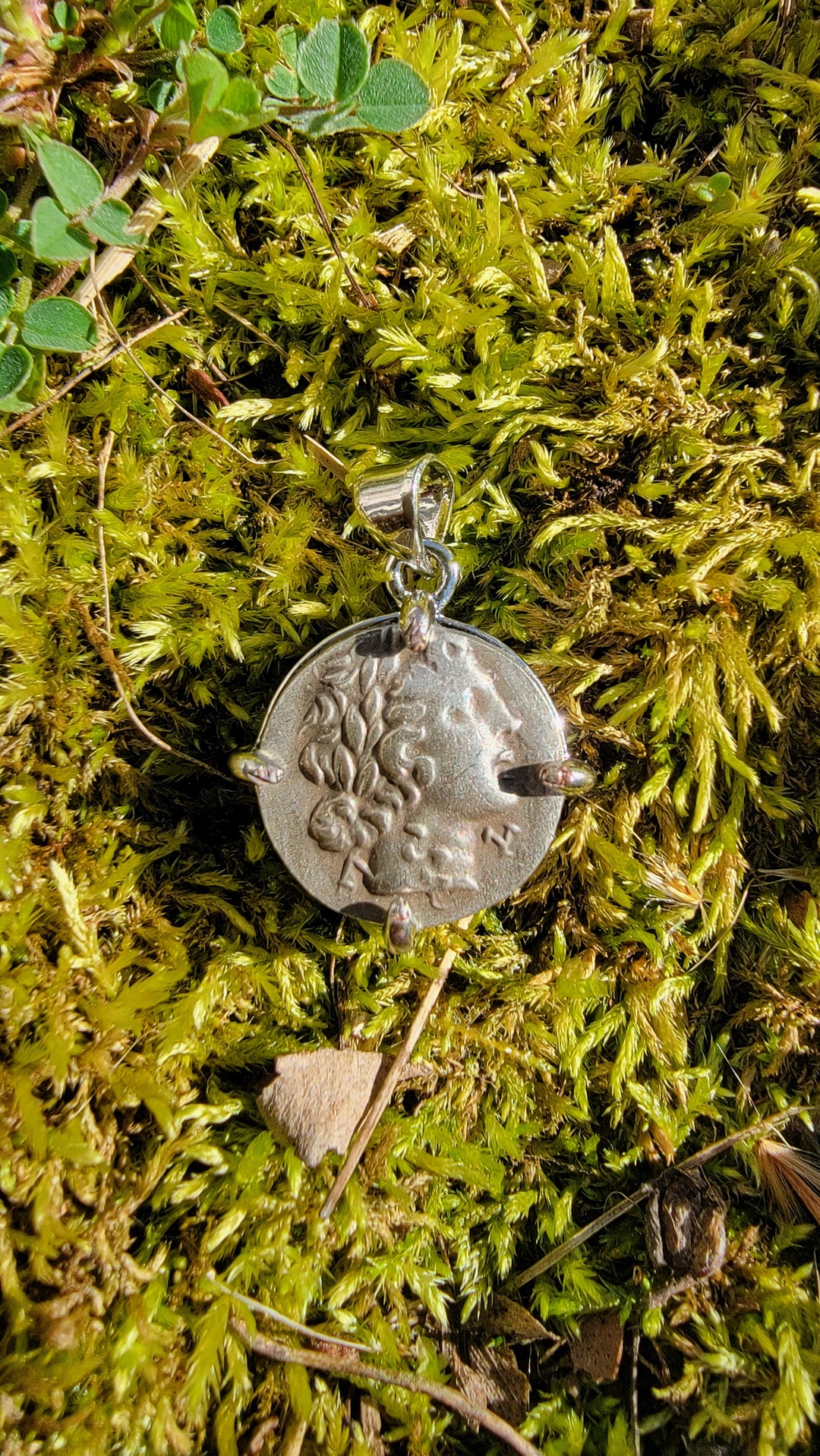 Ancient Greek Coin Pendant, Lycian League Apollo Lyre Necklace, Silver ...