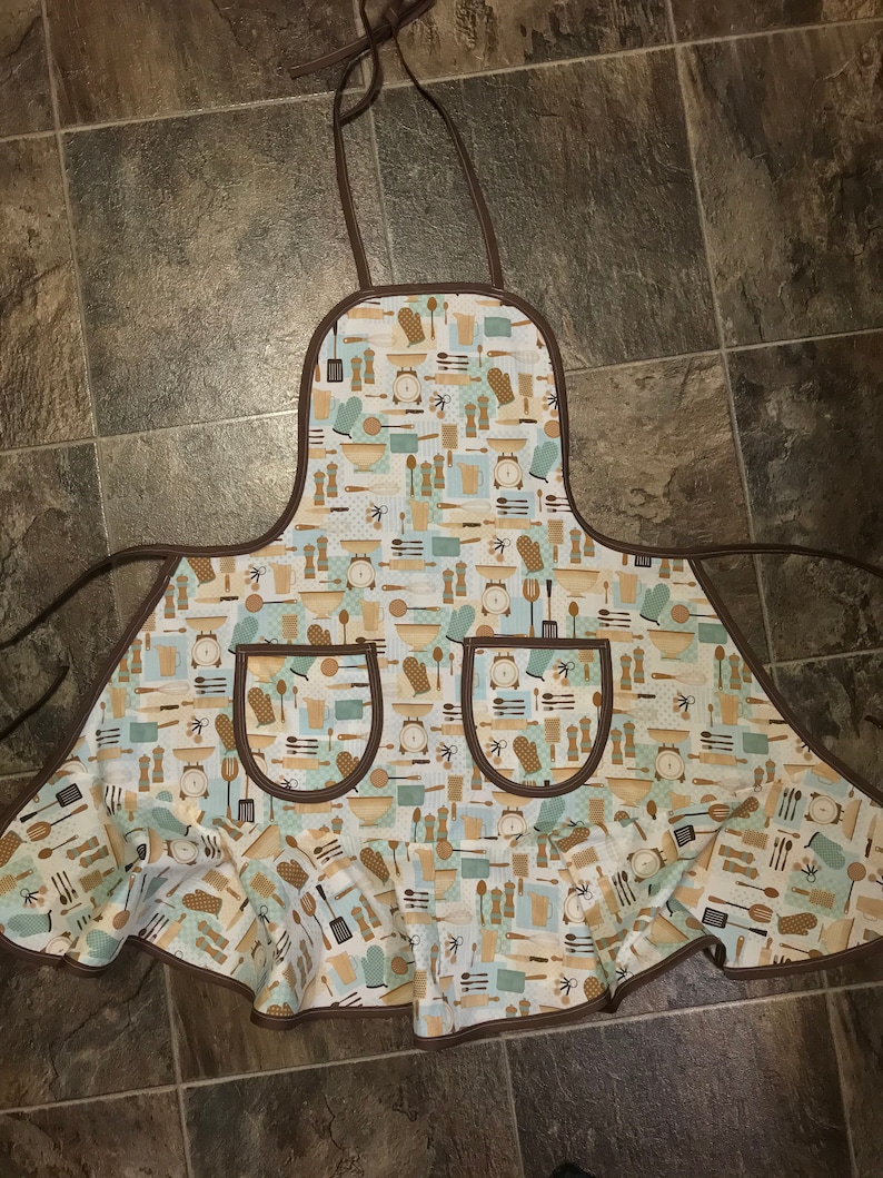 Retro Ruffle Cotton Apron multiple Designs - Etsy