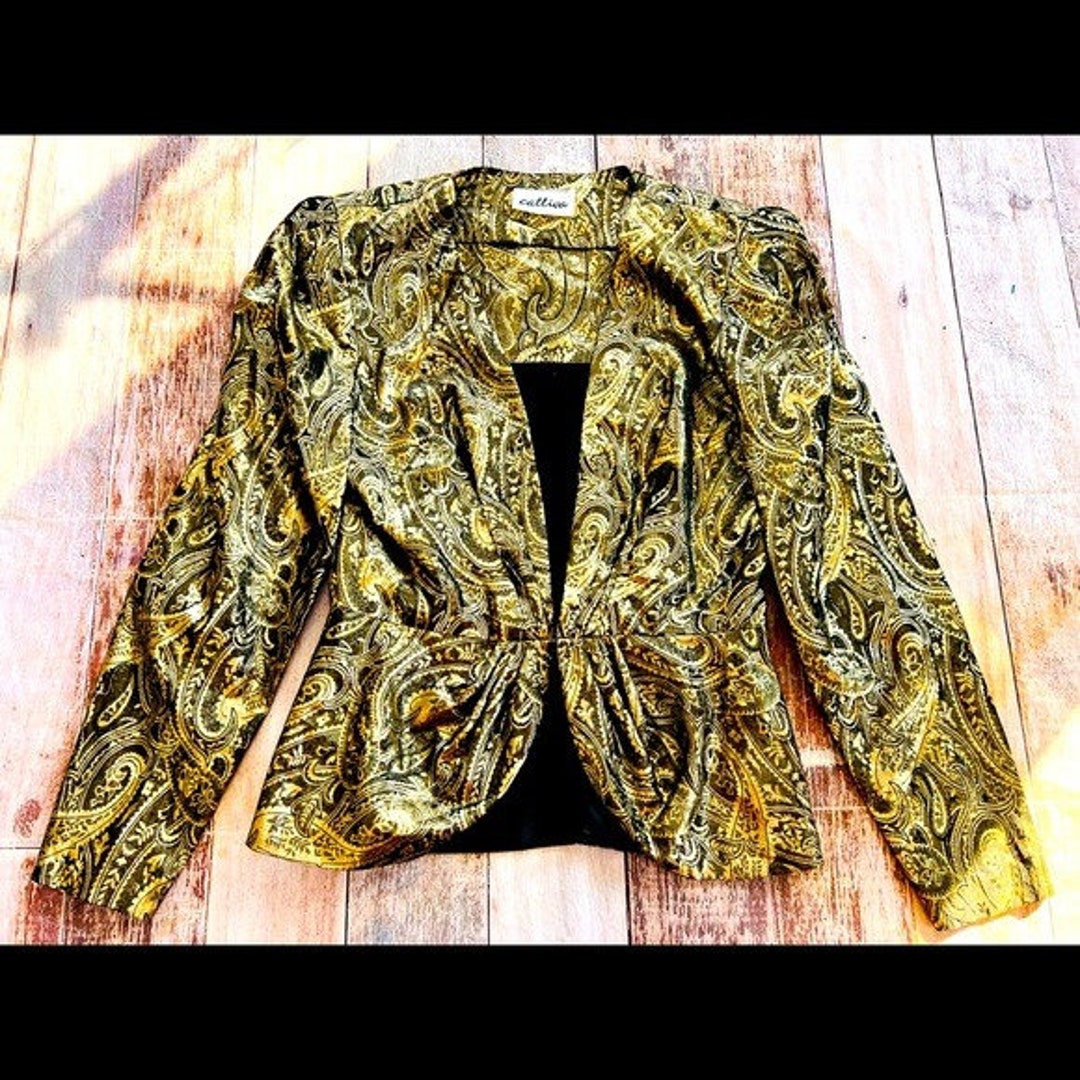 Vintage 80s Cattiva Gold Lame Top With Shoulder Pads Size 12 - Etsy