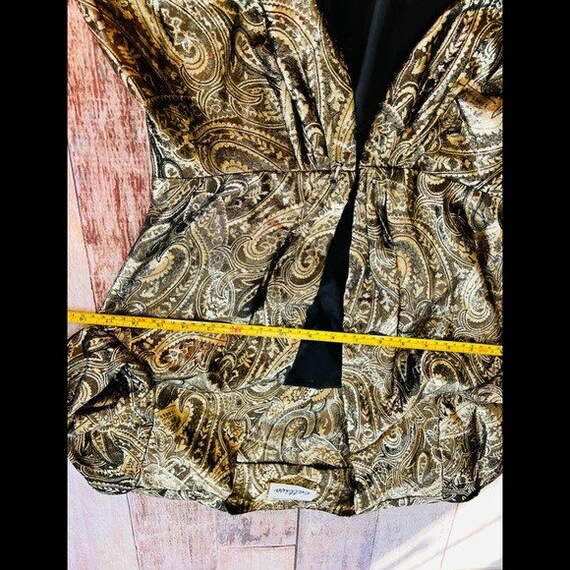 vintage 80s Cattiva gold lame top with shoulder pads … - Gem