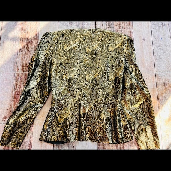 vintage 80s Cattiva gold lame top with shoulder pads … - Gem
