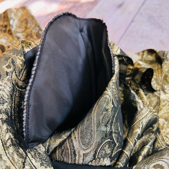 vintage 80s Cattiva gold lame top with shoulder pads … - Gem