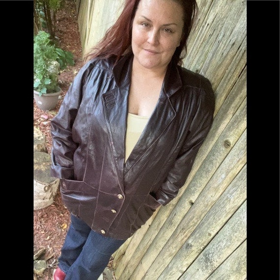 Pera Pelle Vintage soft brown leather jacket size 42 - Gem