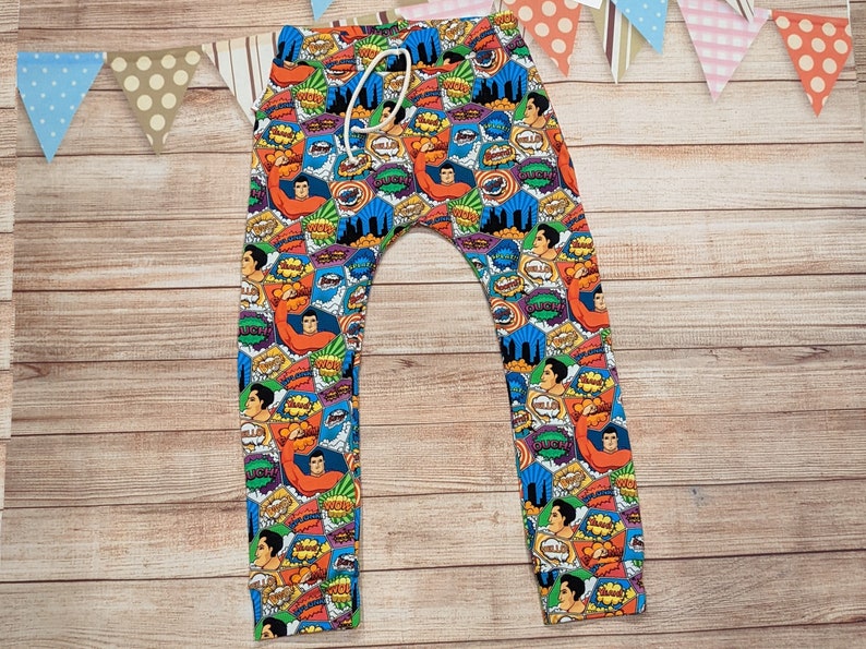 Kids Superhero Joggers Comic Strip Harem Joggers Kids - Etsy