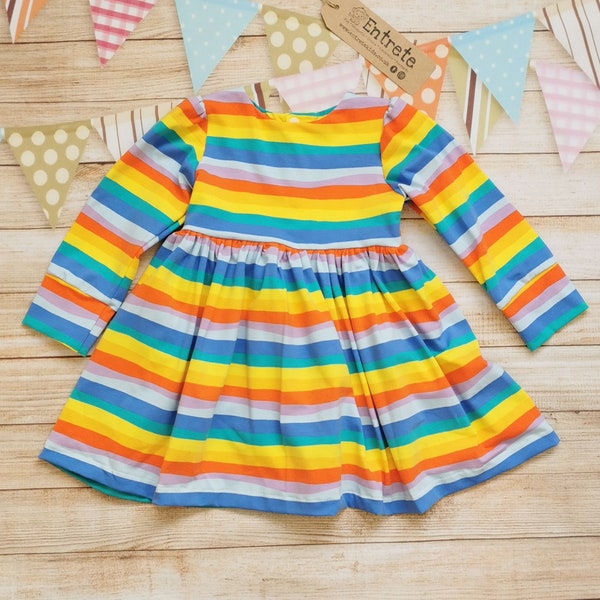 Rainbow Stripe Dress - Etsy