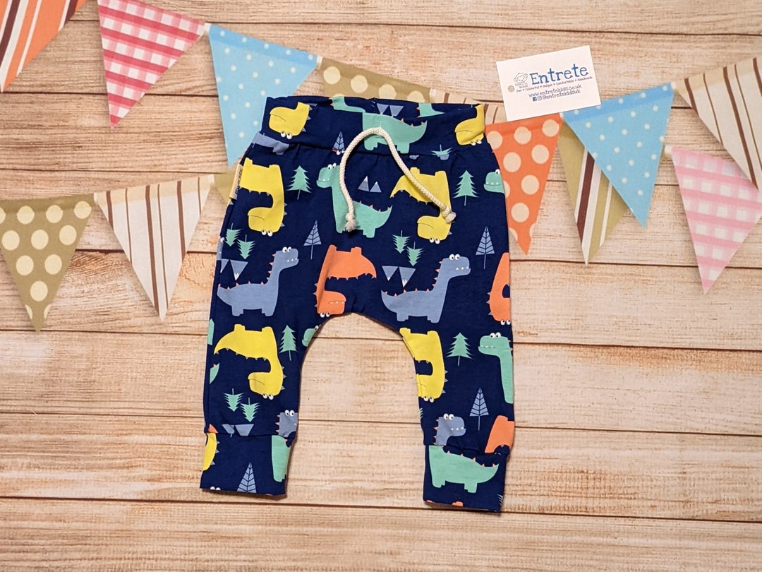 Kids Dinosaur Trousers | Dinosaur Harem Joggers | Unisex Harem Pants ...