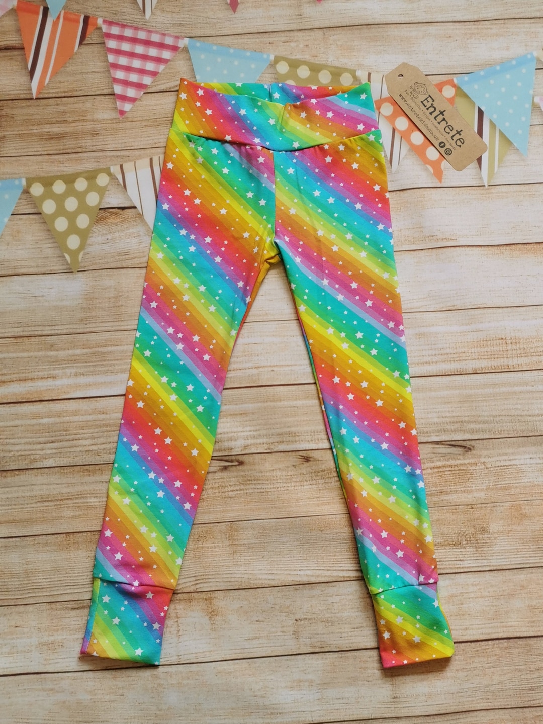 Rainbow Stars Leggings | Colourful Girls Leggings | Girls Star Leggings ...