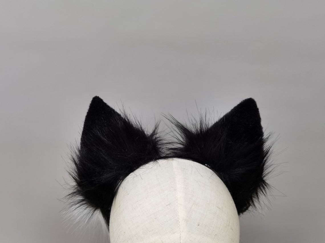 Realistic Wolf Ears And Tail Setwerewolf Ears And Tailblack Etsy