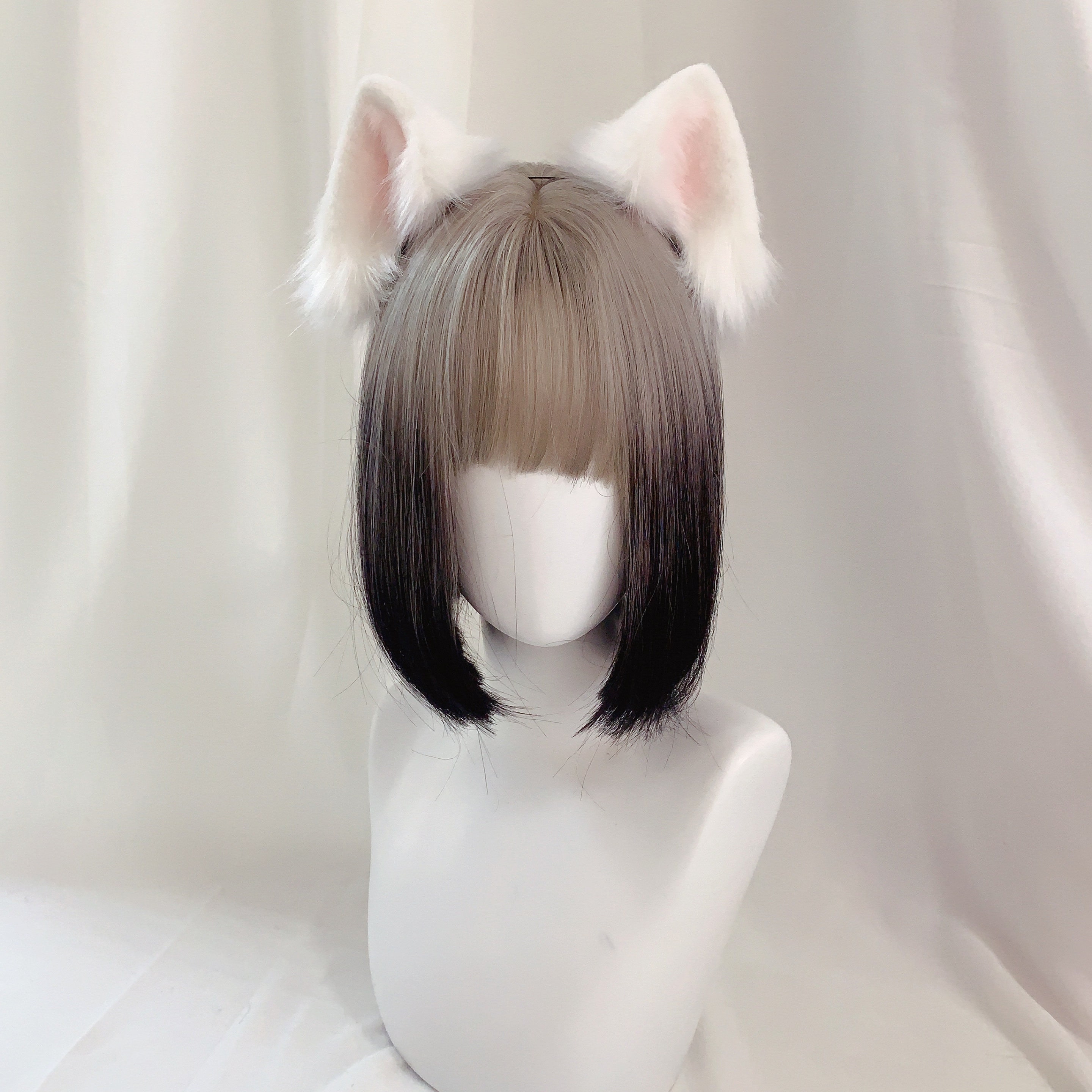 Cat Ears Whitefaux Fur Cat Ears Headbandhandmade Kitten - Etsy