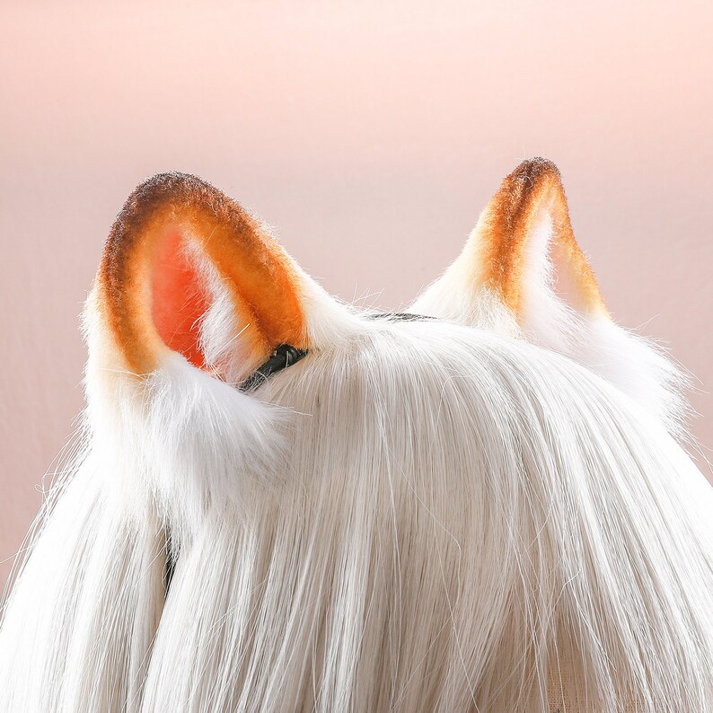 Cute Gradient of Orange Color Cat Earskawaii Neko Yellow Ears | Etsy