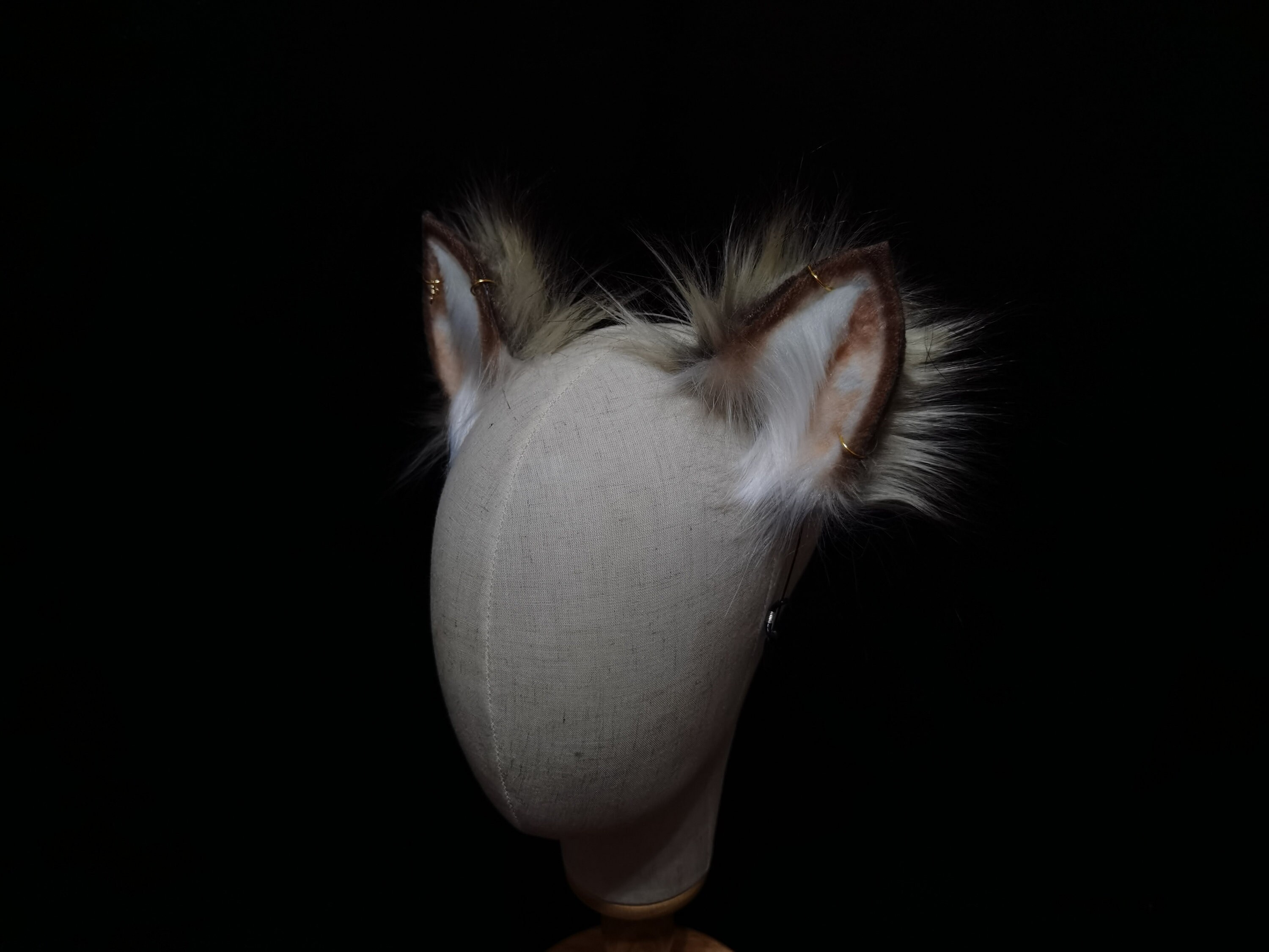 Realistic Animal ears and tail setGrey Werewolf ears and | Etsy