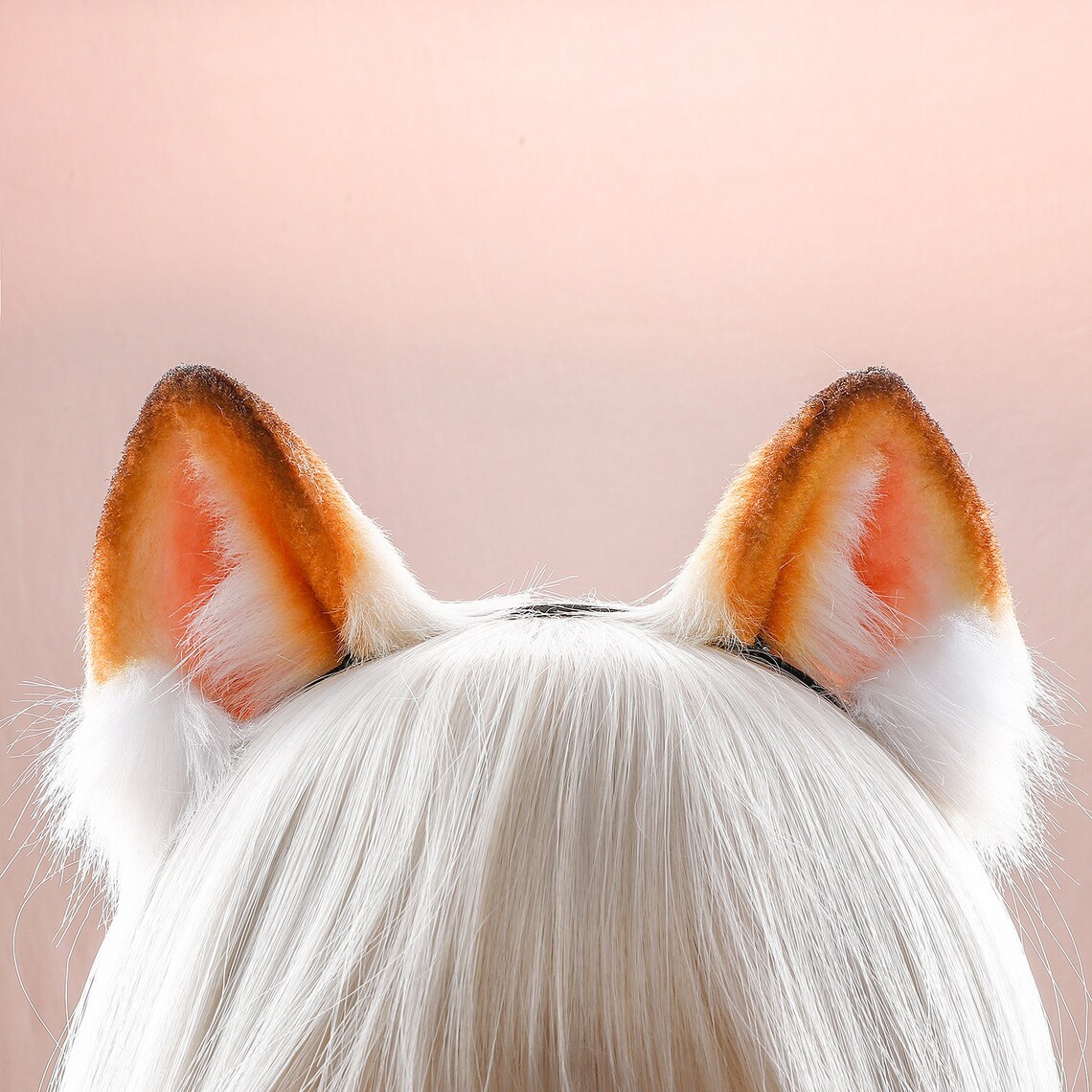 Cute Gradient of Orange Color Cat Earskawaii Neko Yellow Ears - Etsy
