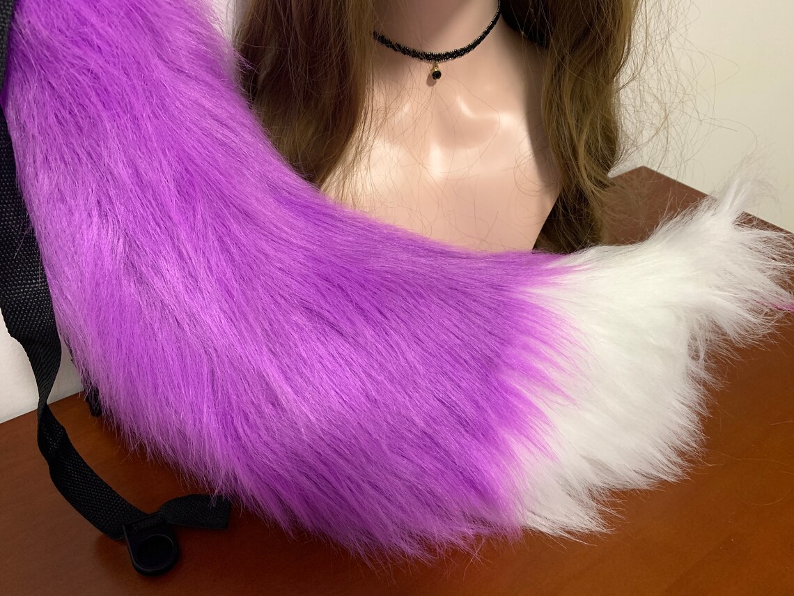 Fox tail purple31 inch80cm Fox ears and tailFurry tail | Etsy