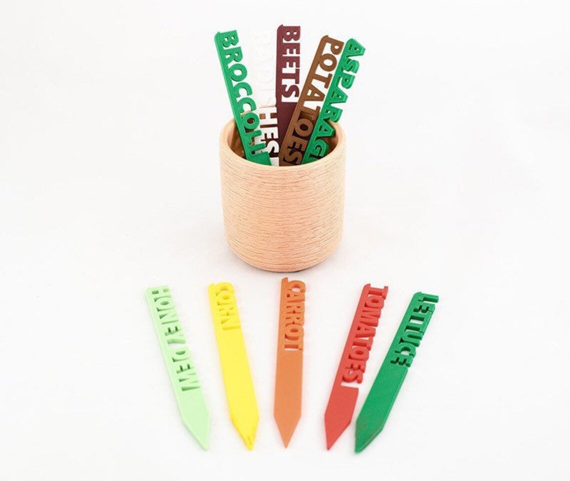 3D Printed Vegetable Markers Garden Stakes Flower Stakes. - Etsy