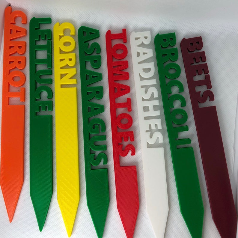 3D Printed Vegetable Markers Garden Stakes Flower Stakes. - Etsy