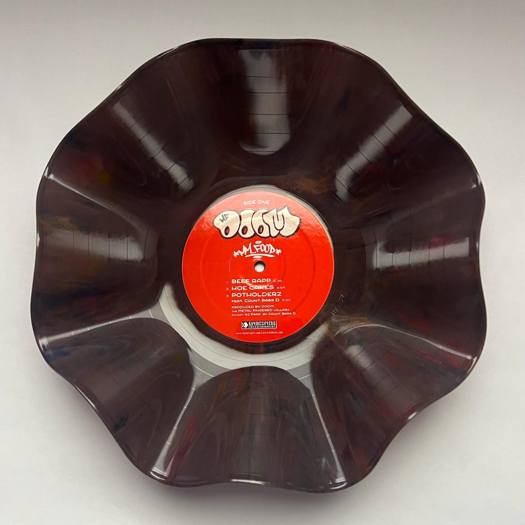 Record Bowl - MF DOOM Mm.. Food - Upcycled 12” Purple Marbled Vinyl ...
