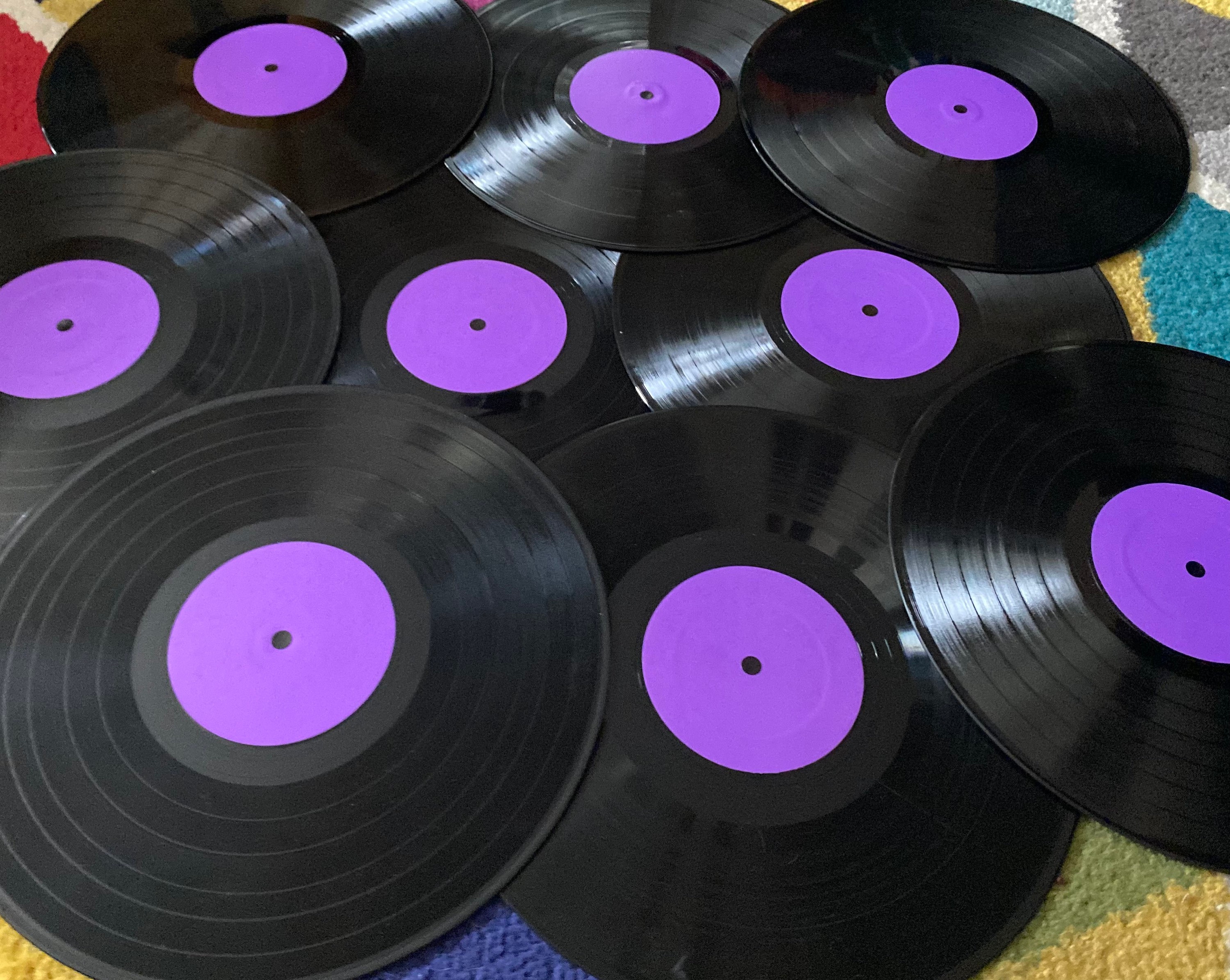 Vinyl Records With Purple Semi-gloss Labels for Arts & Crafts - Etsy