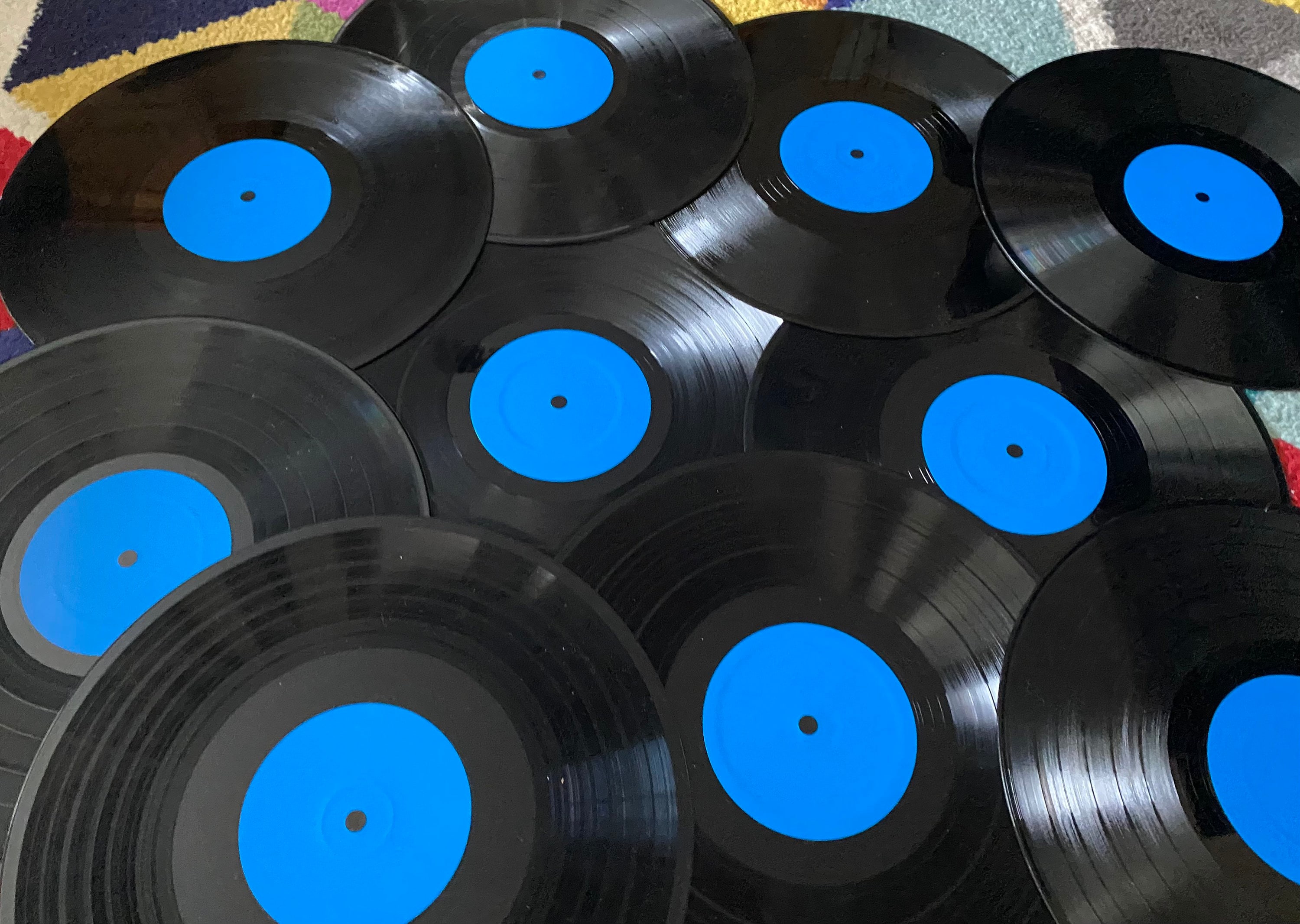 Vinyl Records With Blue Semi-gloss Labels for Arts & Crafts - Etsy