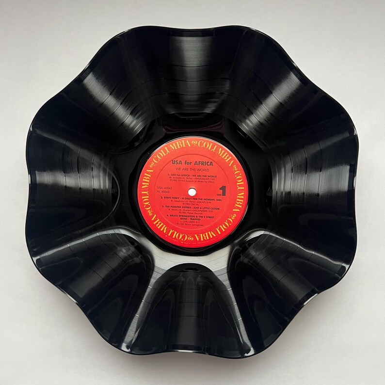 USA for Africa Record Bowl - Vintage Music Collectible, Vinyl Record - Etsy