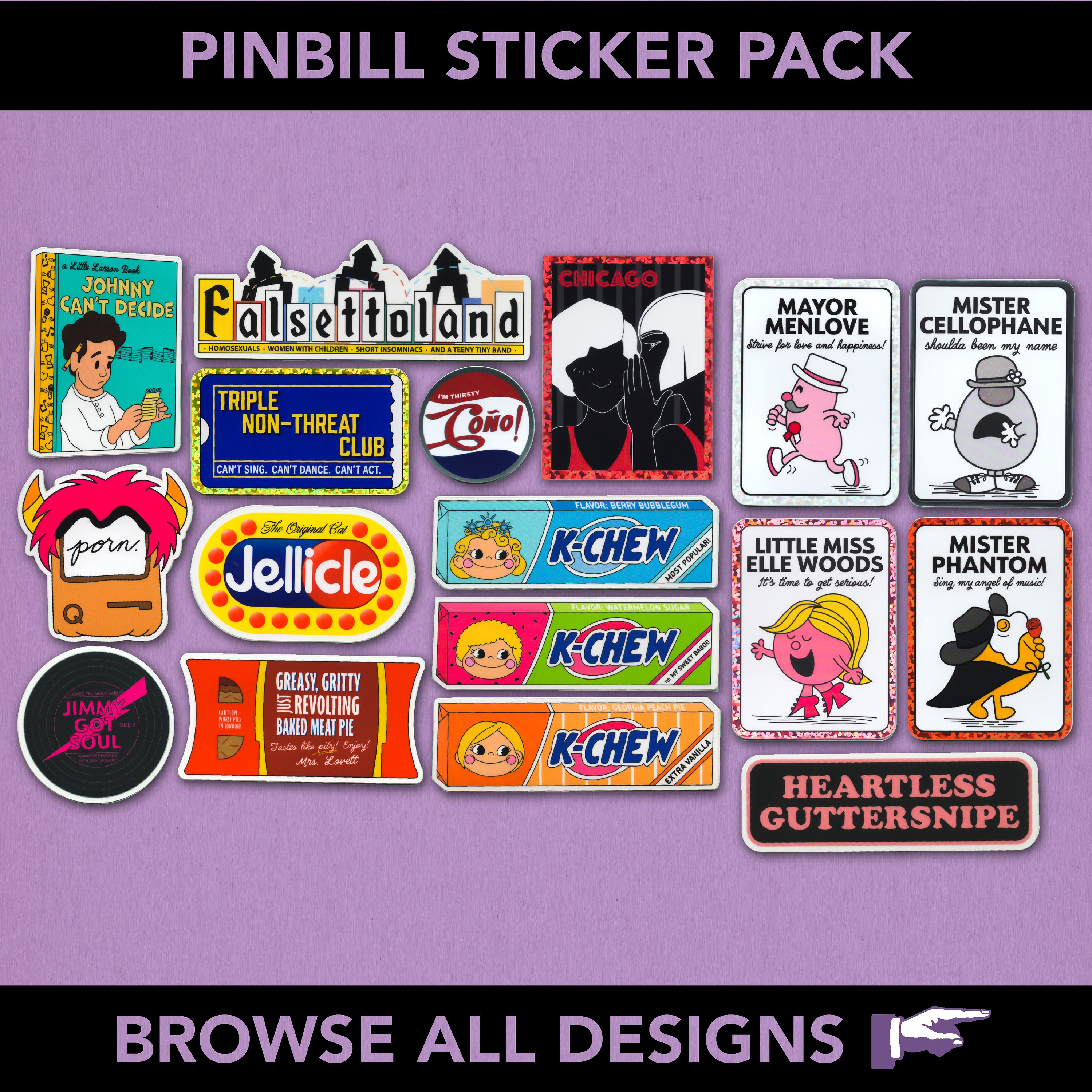 PINBILL Sticker Pack (pick Three Designs) - Etsy