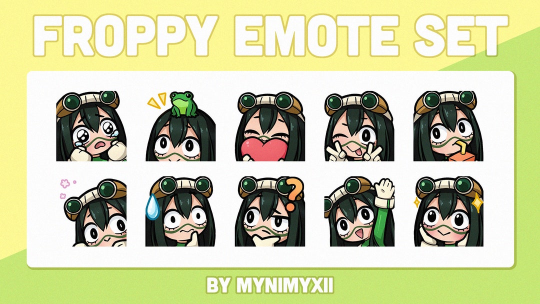 Anime Froppy Emote Set for Twitch or Discord | Twitch Emotes - Etsy