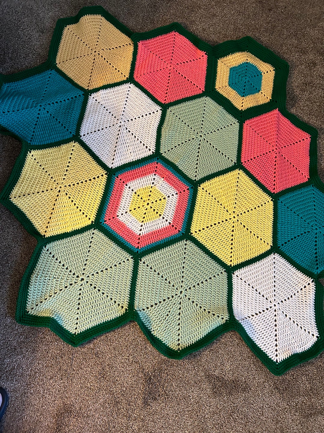Crocheted Hexagons Together - Etsy