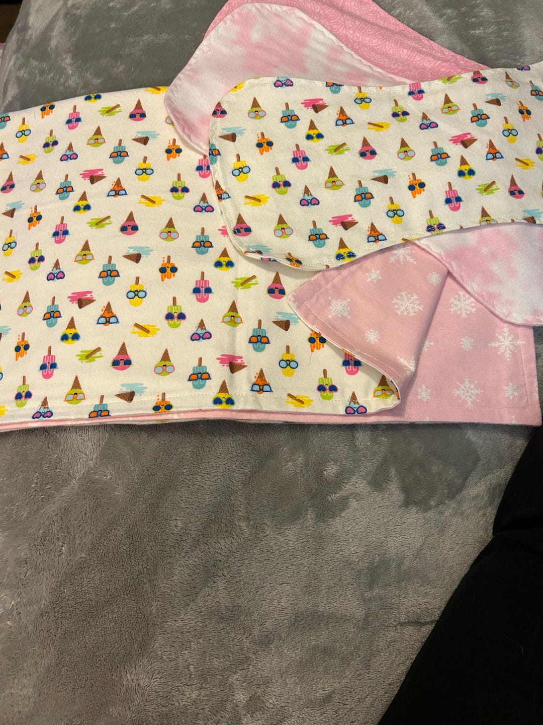 Ice Cream Cones Flannel Receiving Blanket With 3 Burp Cloths - Etsy
