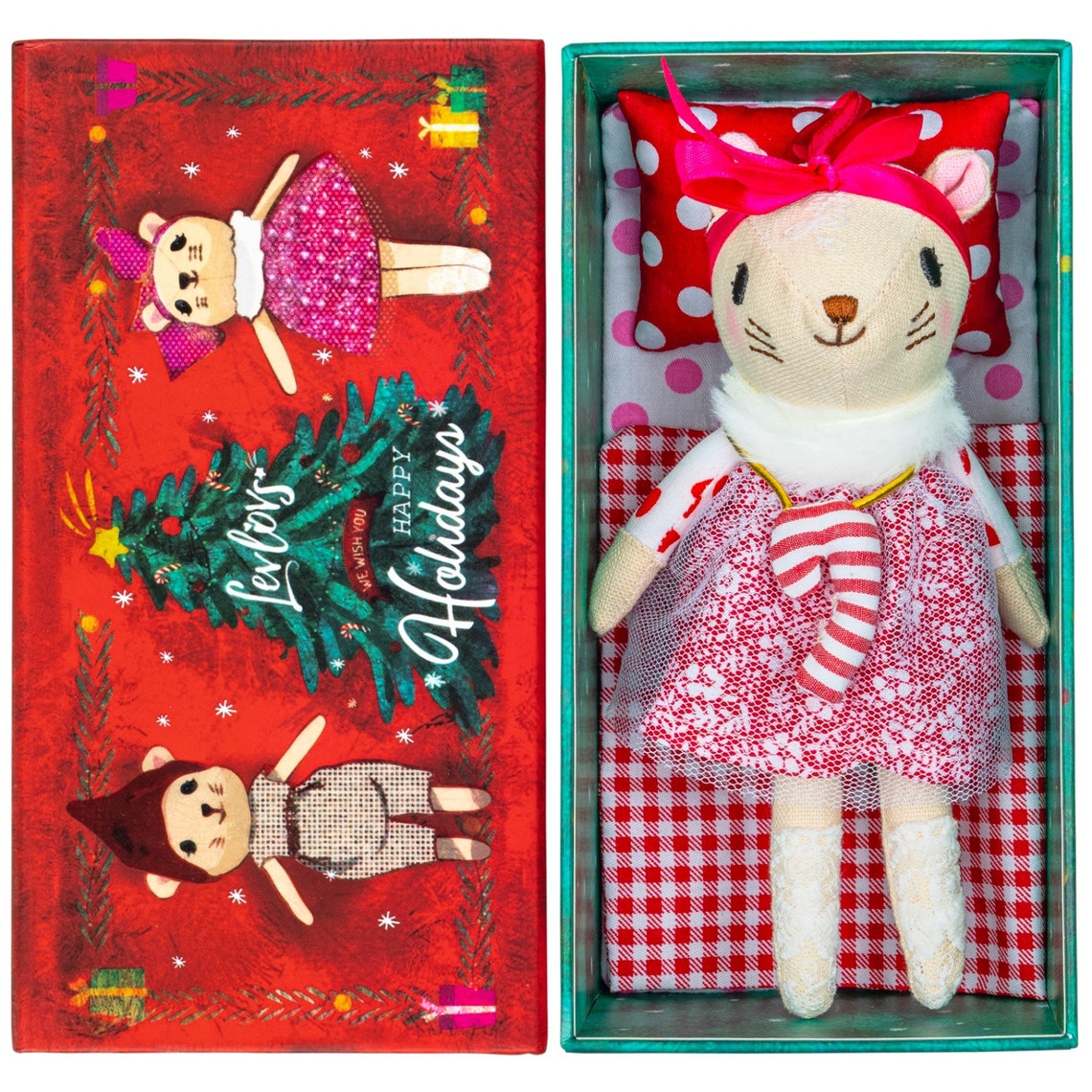 Mouse Family Dolls Christmas Plush Toy Set for Children Holiday Gift ...