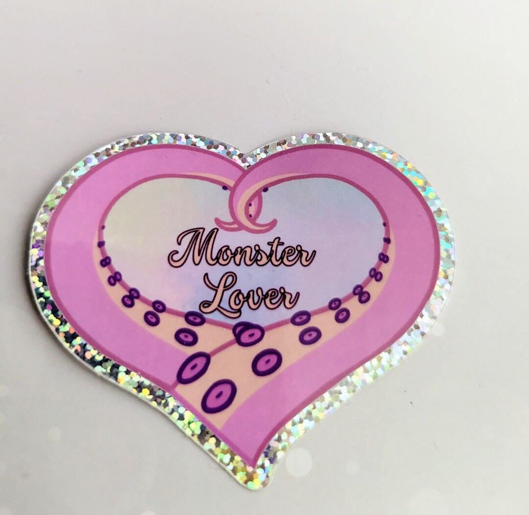 MONSTER LOVER Vinyl Glitter Sticker - Etsy