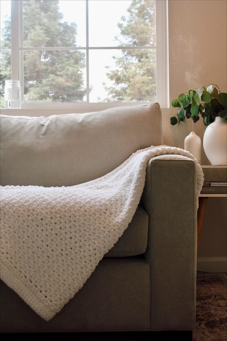 Chunky Chenille Throw Blanket Crochet Pattern PDF Download - Etsy