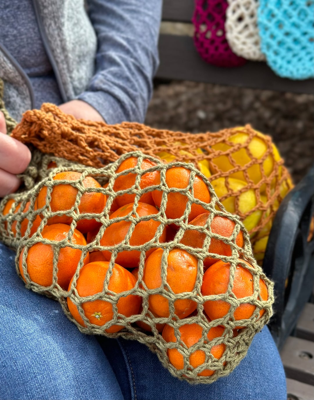 Produce Bag Crochet Pattern PDF Download Sustainable Reusable - Etsy