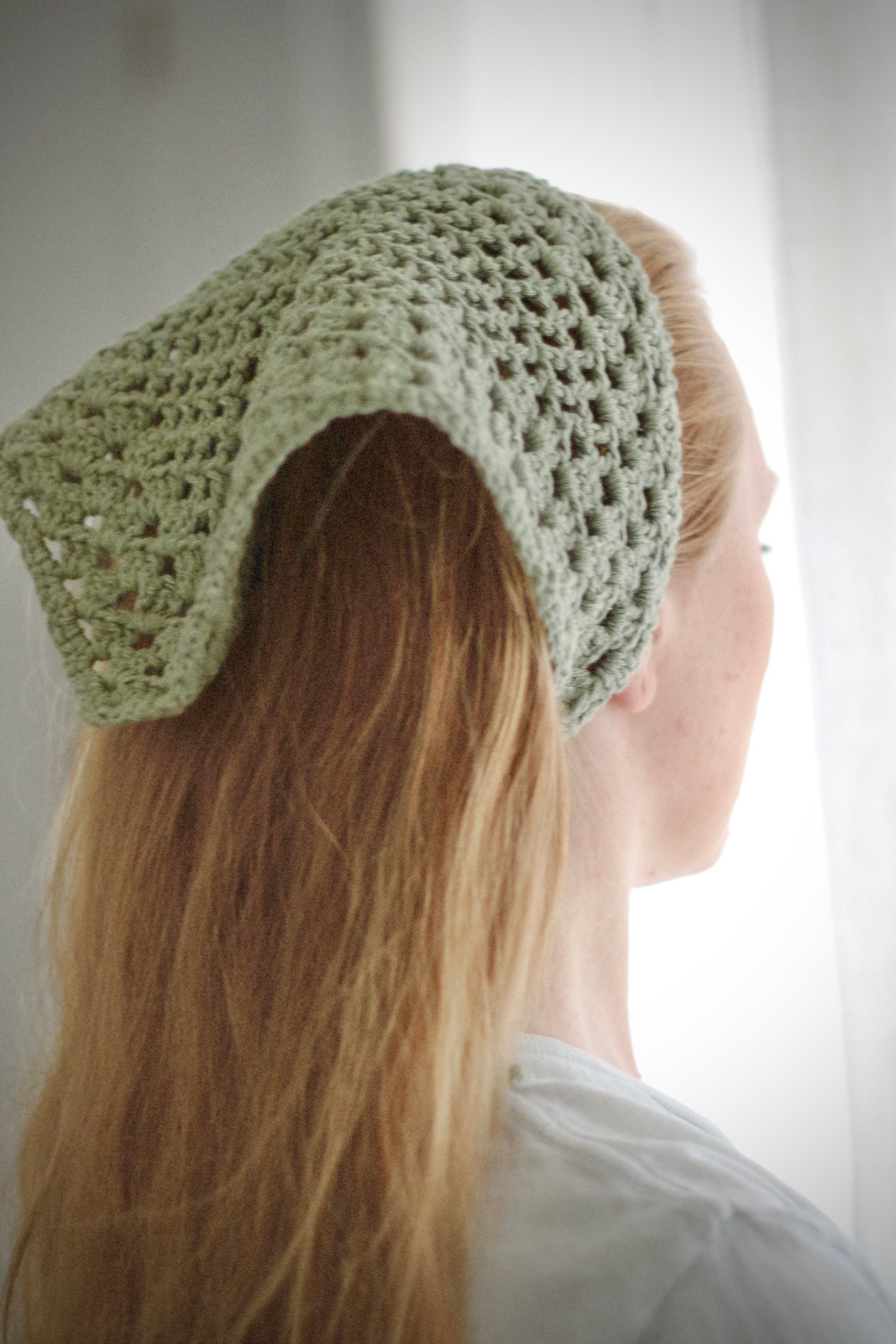 Bandana Head Scarf Crochet PATTERN PDF Boho - Etsy