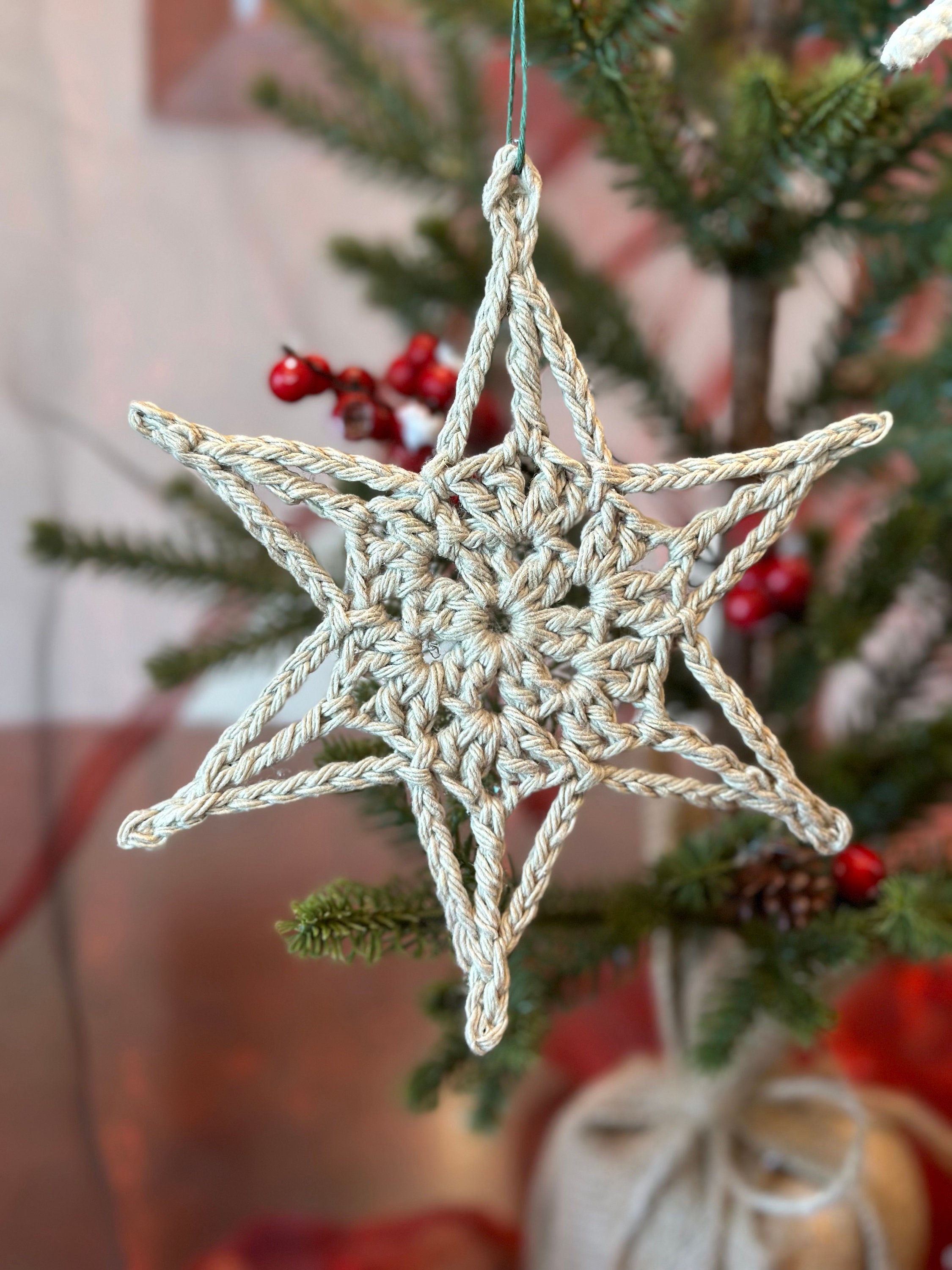 Chunky Star Christmas Tree Ornaments Set of 3 Crochet Pattern PDF ...