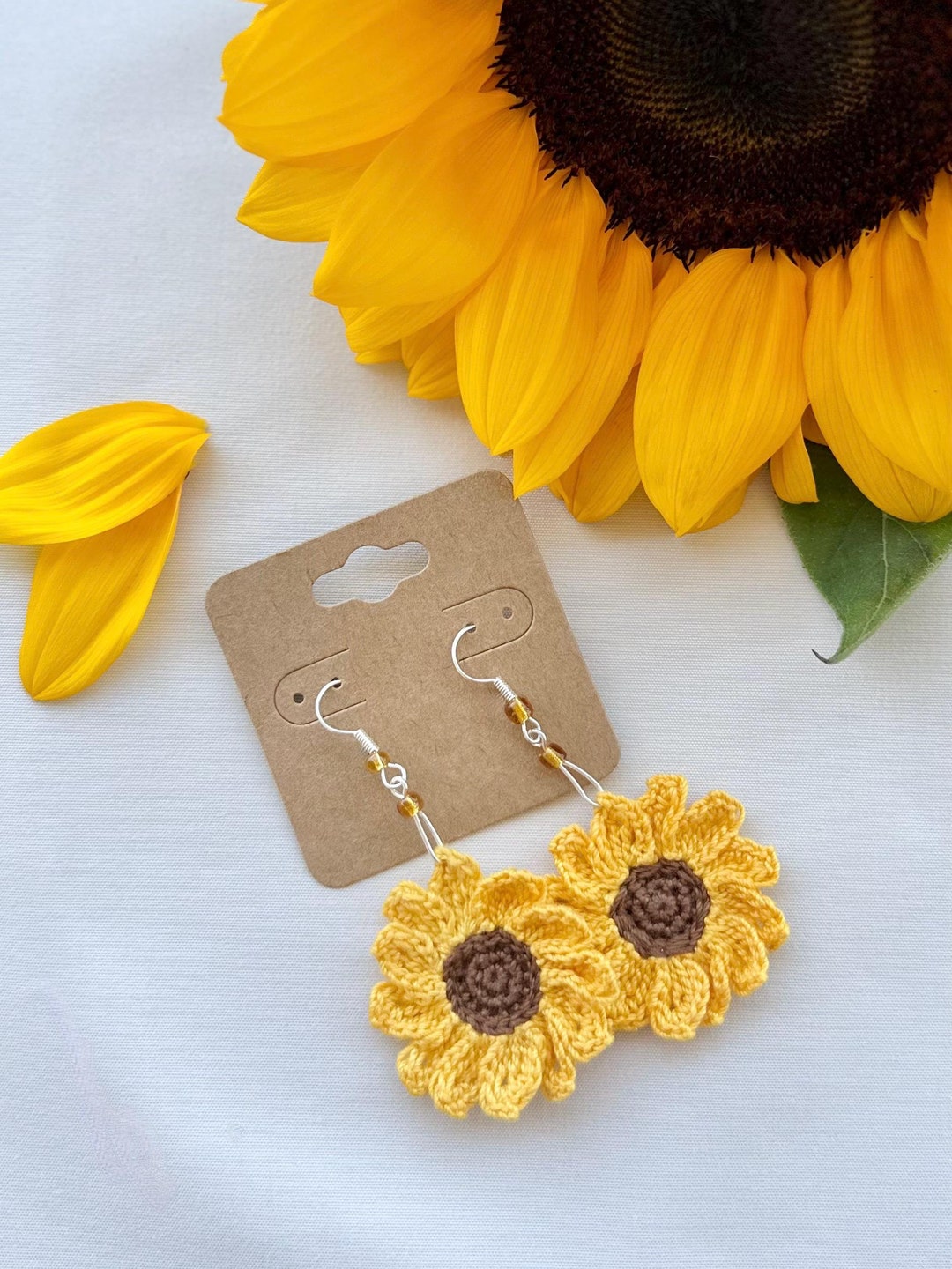 Sunflower Daisy Crochet Earrings Pattern PDF Download - Etsy