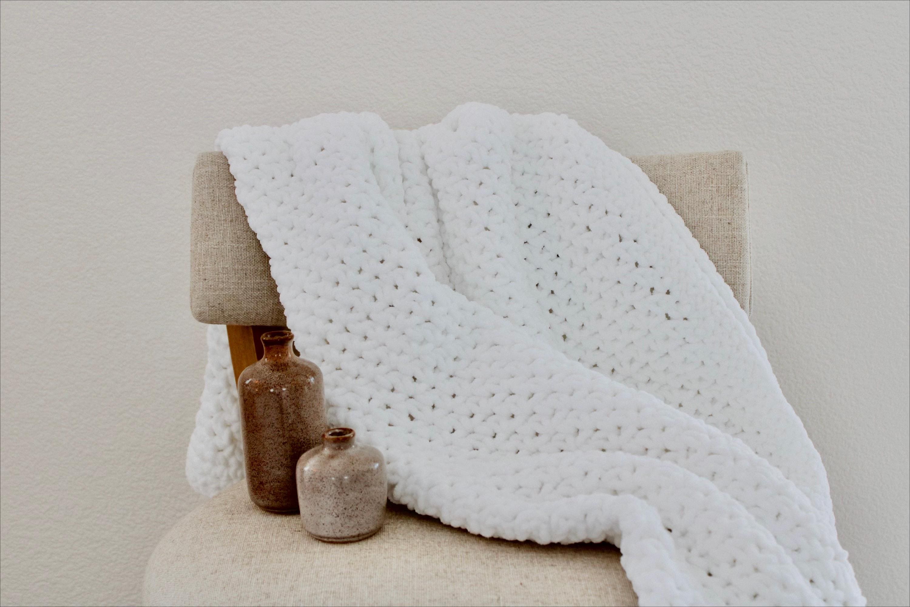 Chunky Chenille Throw Blanket Crochet Pattern PDF Download - Etsy