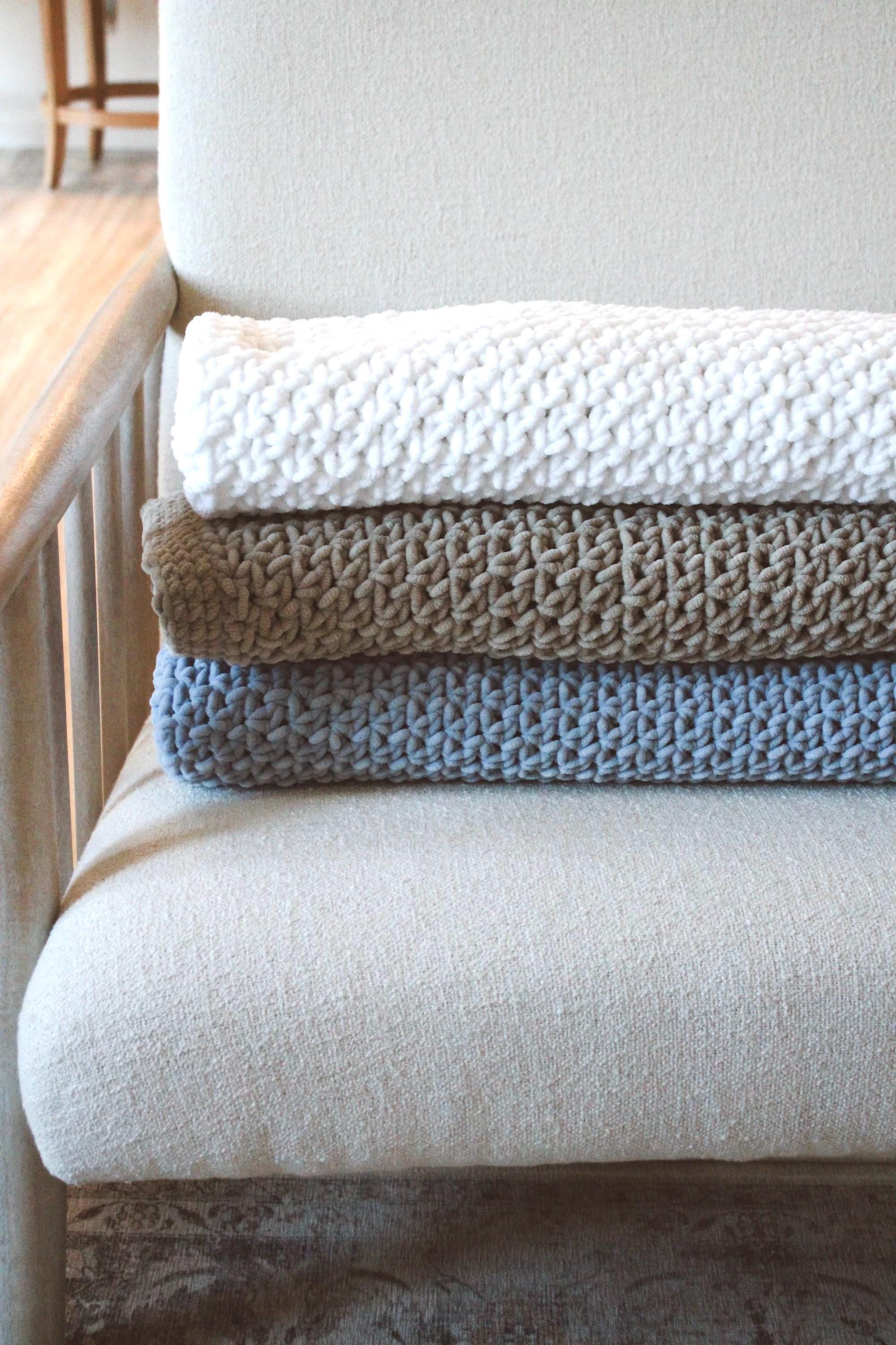 Chunky Chenille Throw Blanket Crochet Pattern PDF Download - Etsy