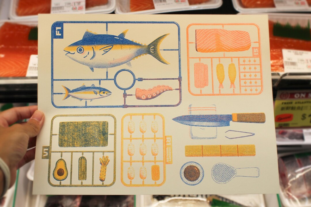 3-color Sushi Model Kit, Standard Grade, Plastic Omakase, Authentic ...