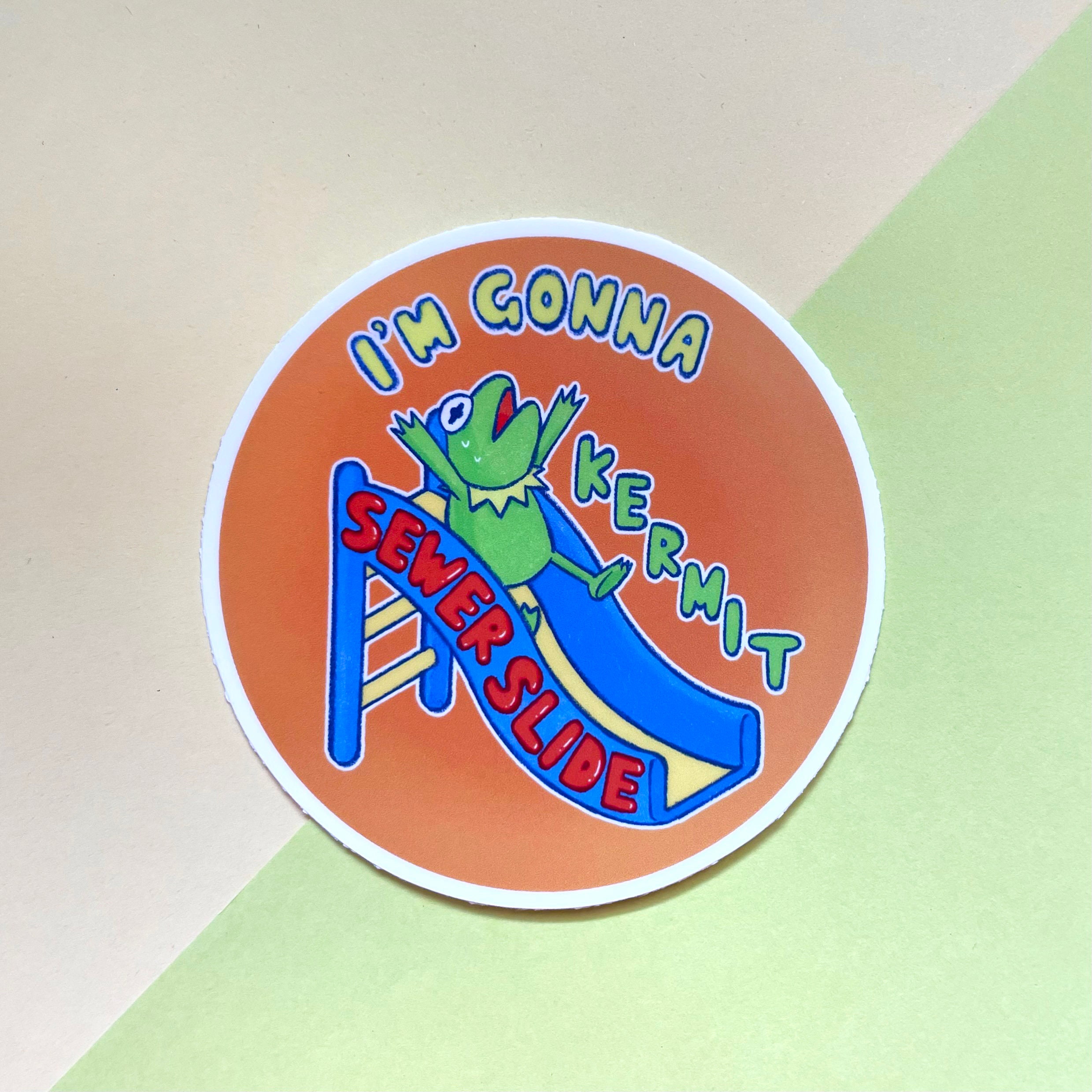 Kermit Sewer Slide Vinyl Sticker - Etsy