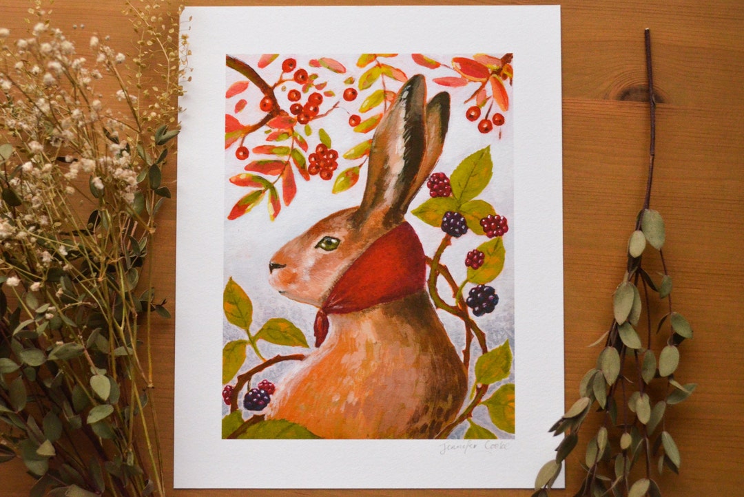 Elusive Irish Hare | 8 X 10 Inch Art Print | Irish Animal, Botanical ...