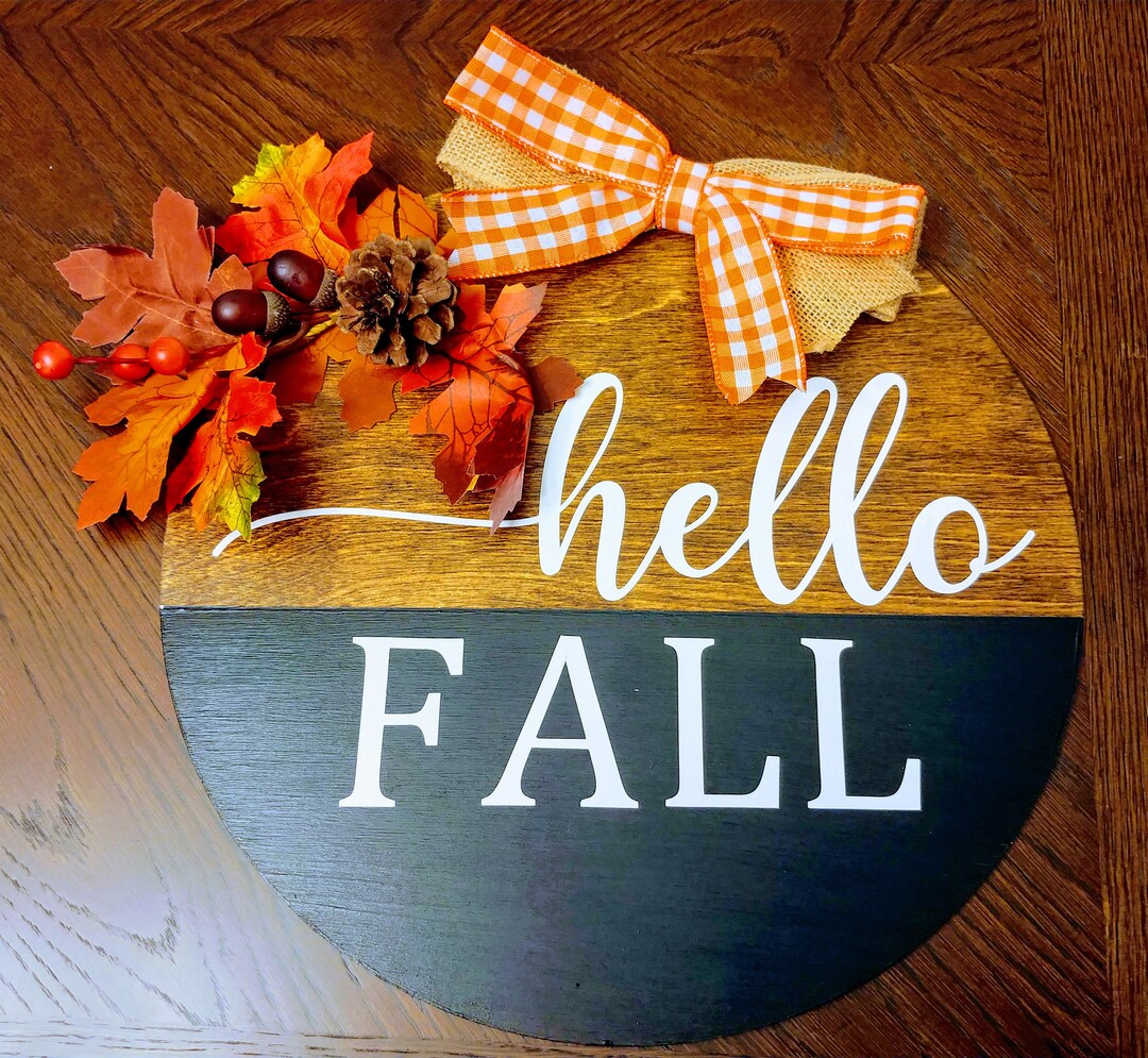 Hello Fall Door Hanger | Fall Door Sign | Fall Decor | Porch Decor ...
