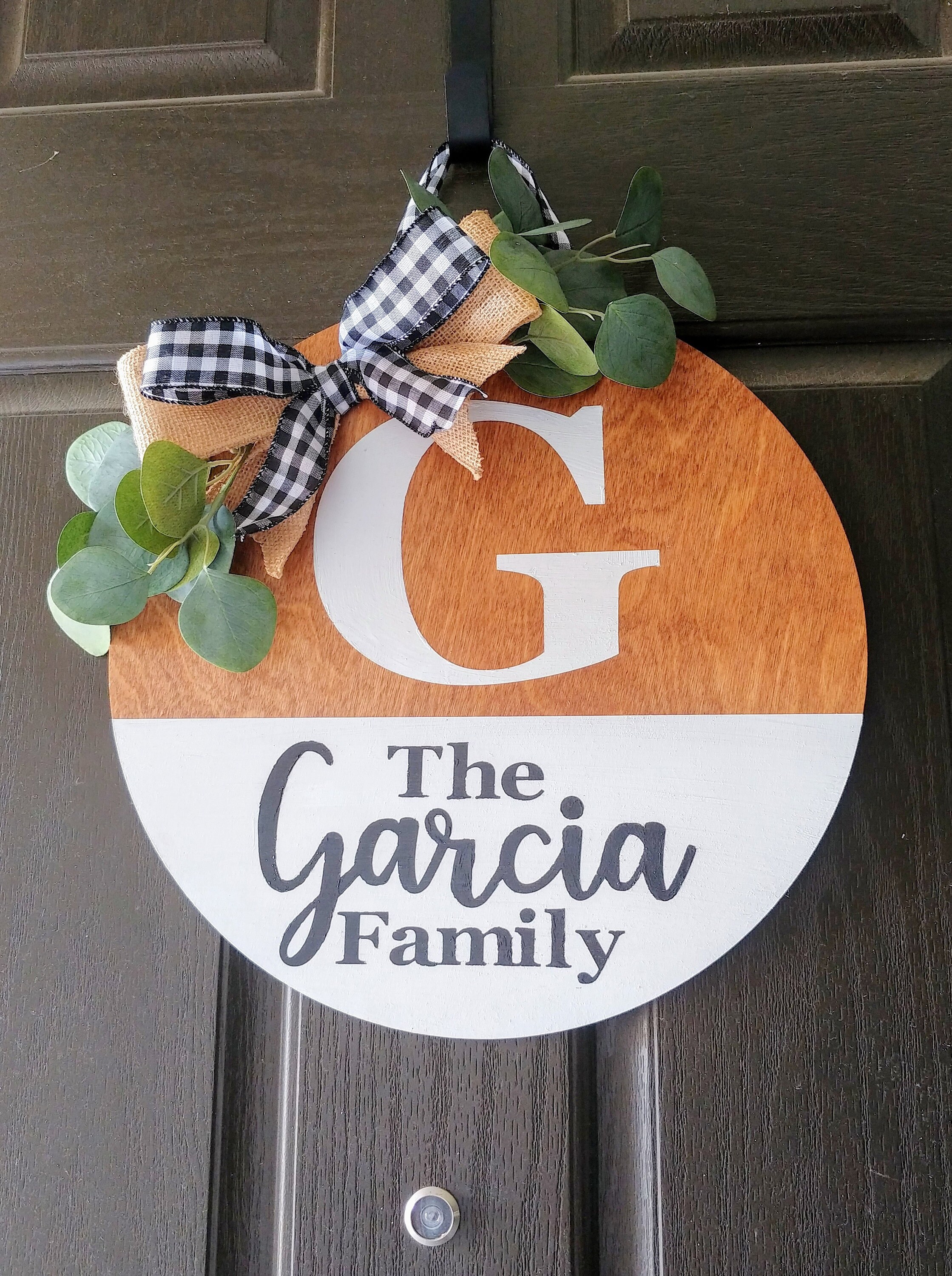 Last Name Door Hanger | Personalized Door Sign | Custom Door Sign ...
