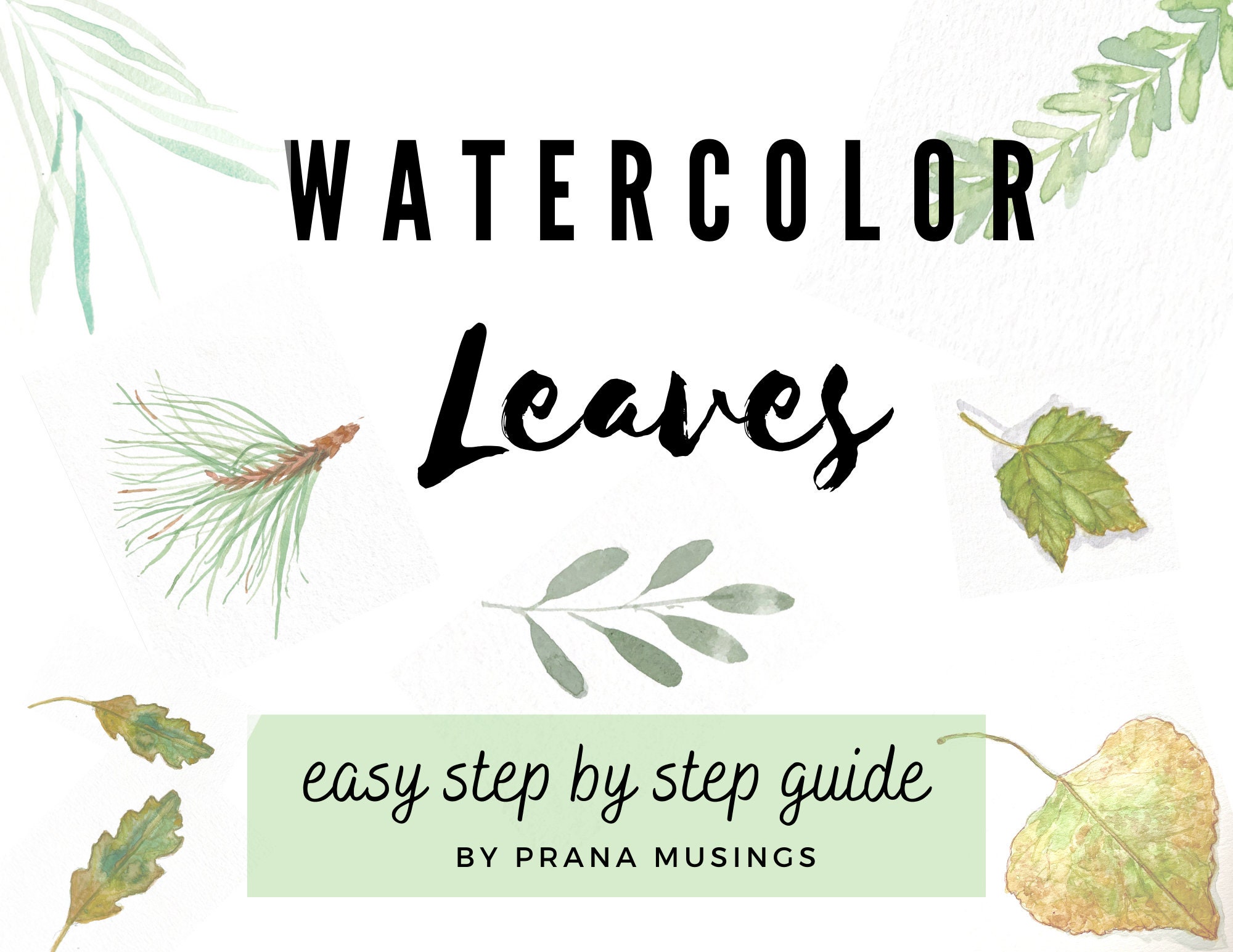 Watercolor Leaves - Easy Step by Step Guide - Etsy