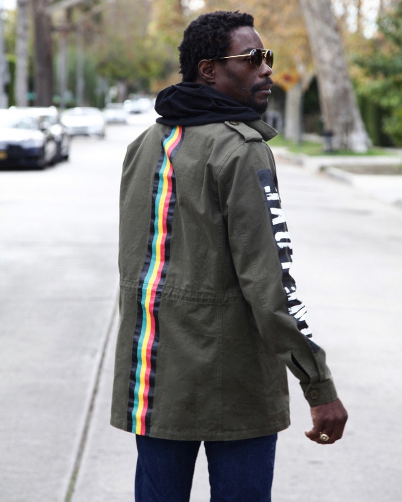 Rasta Military Field Jacket - Etsy