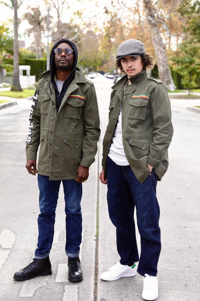 Rasta Military Field Jacket - Etsy