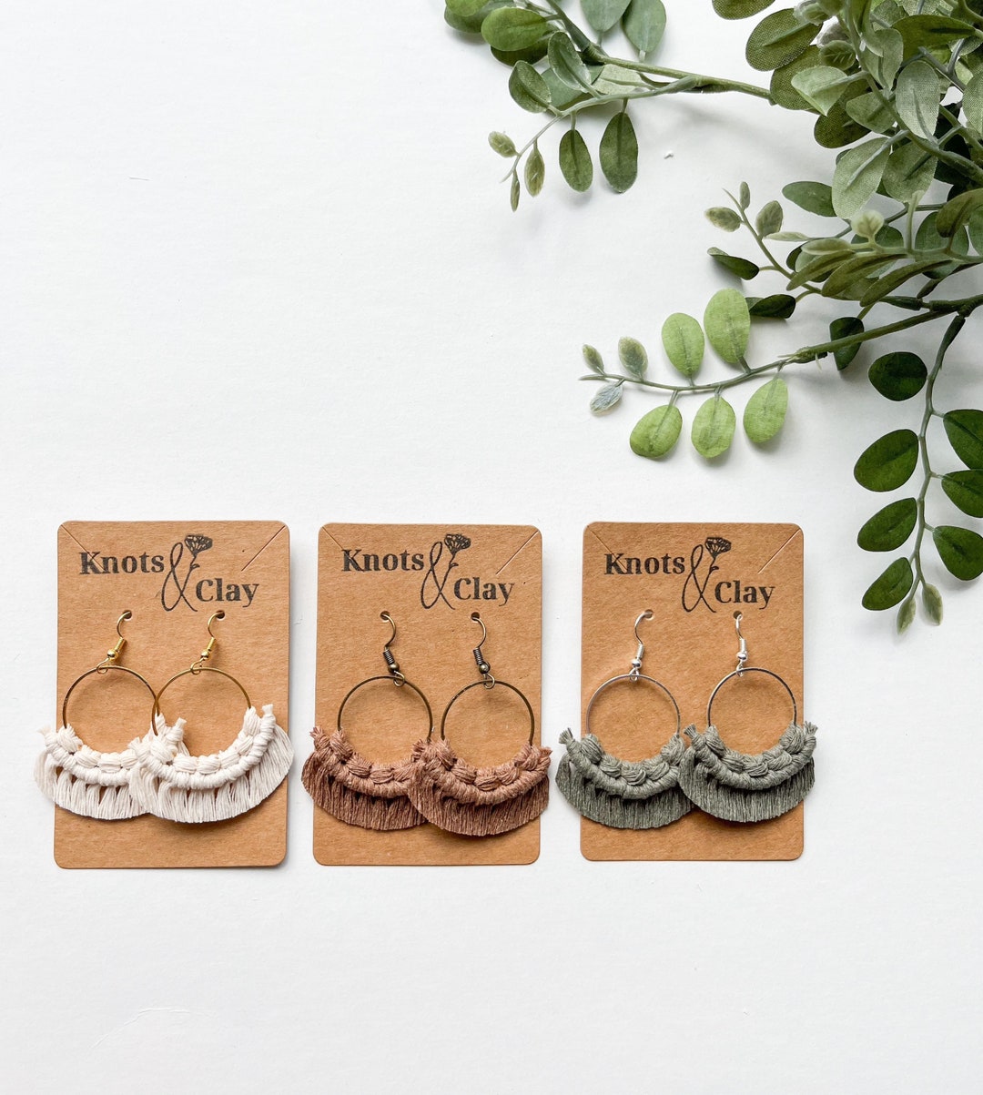 Macrame Fringe Hoop Earrings | Handmade Boho Jewelry - Etsy